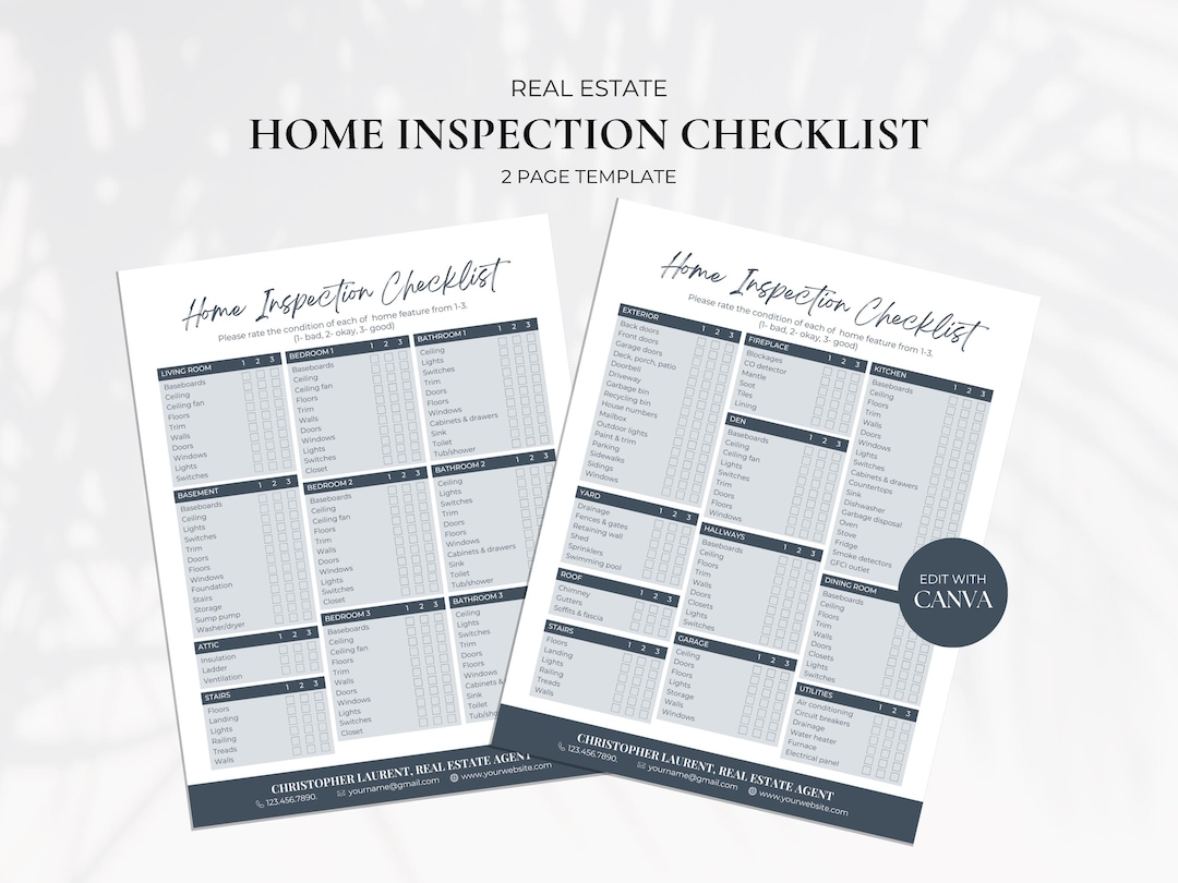 Home Inspection Checklist, Home Buyer Checklist, House Inspection Guide ...