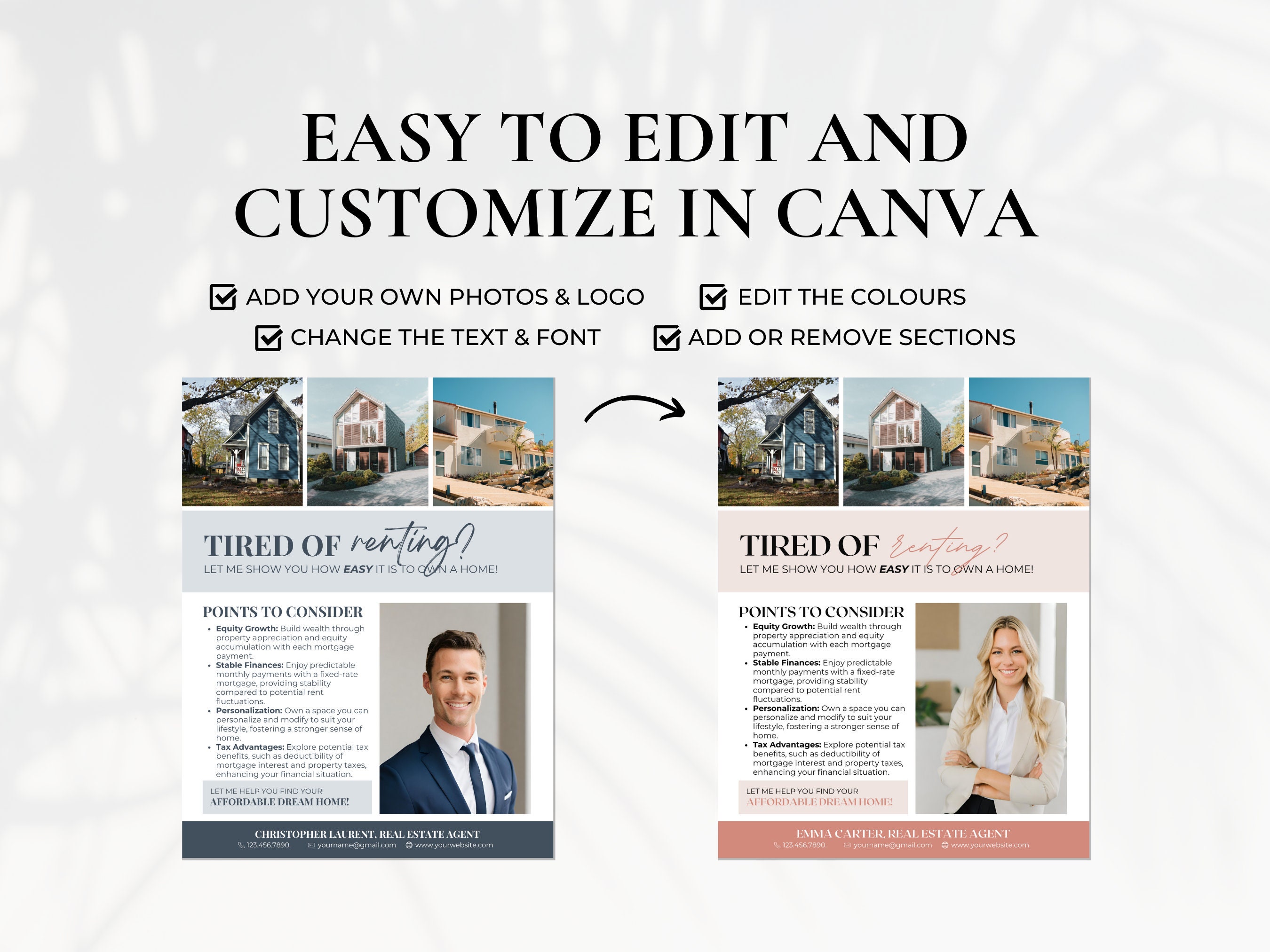 Real Estate Rent Vs Buy Flyer, Tired of Renting Flyer, Why Rent Flyer ...