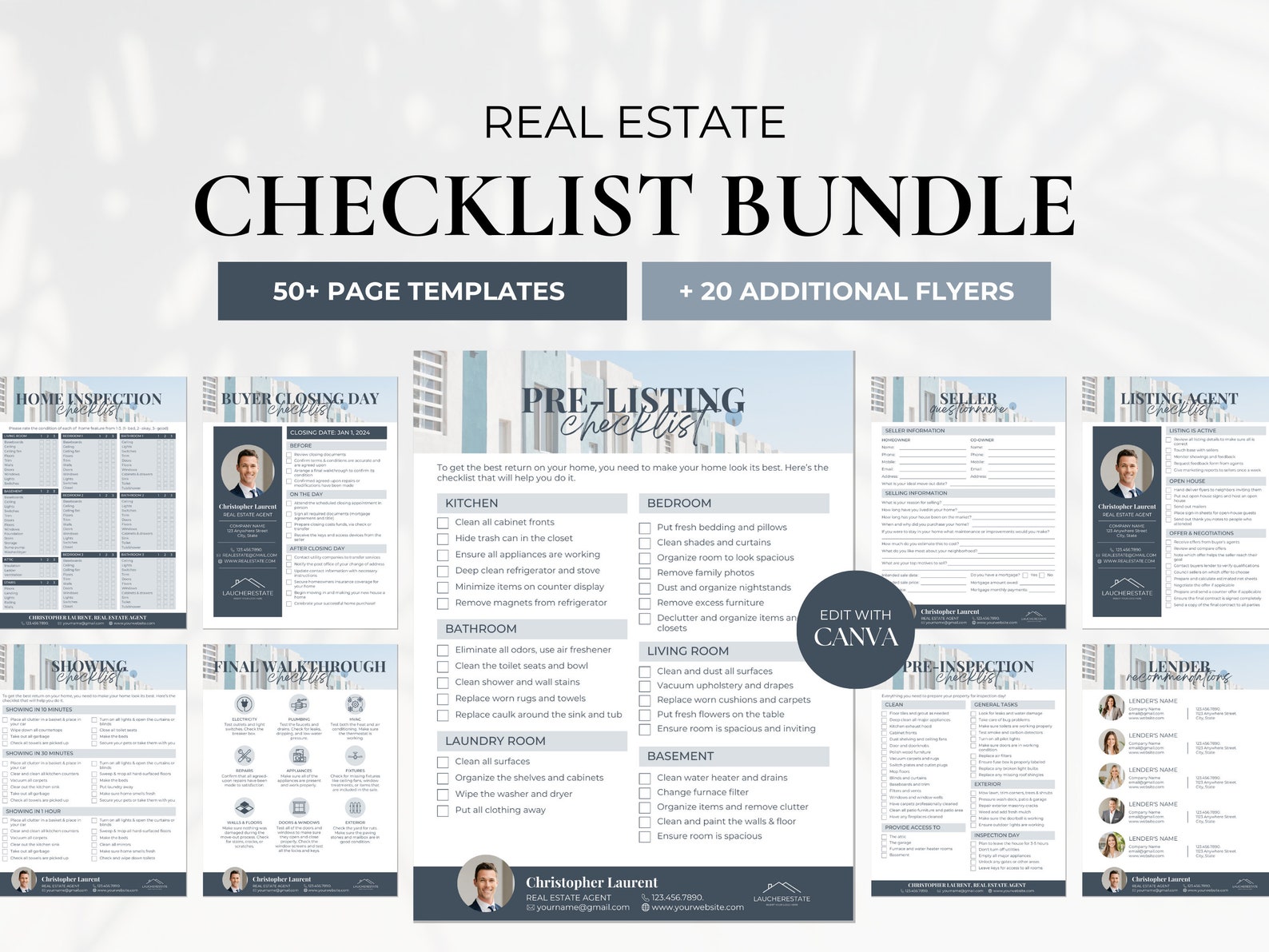 Real Estate Agent Checklist Bundle, Property Listing Checklist, Home ...