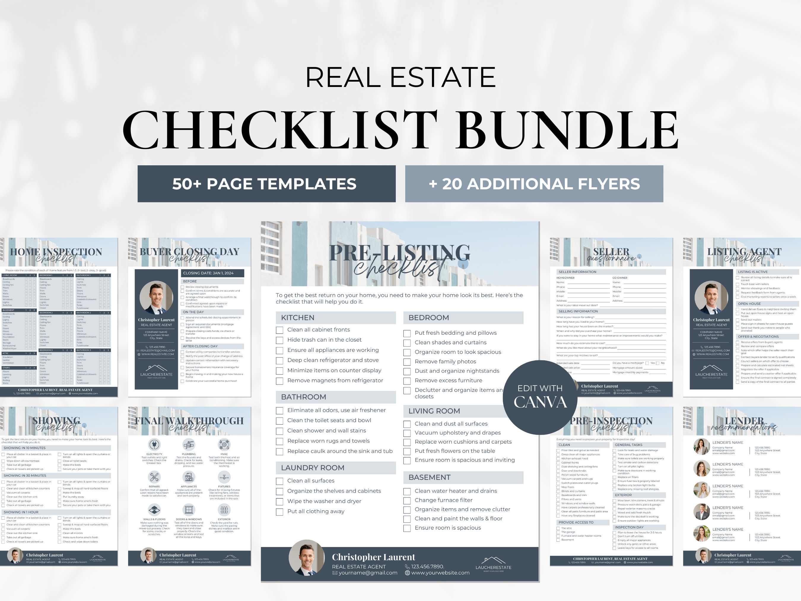 Real Estate Agent Checklist Bundle, Property Listing Checklist, Home ...