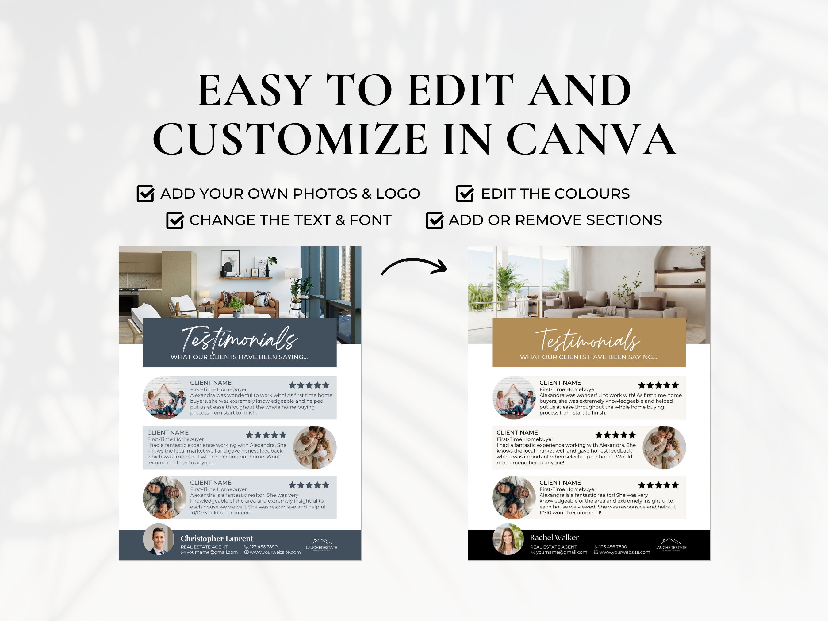 Client Testimonial Flyer, Testimonial Template, Real Estate Flyer ...