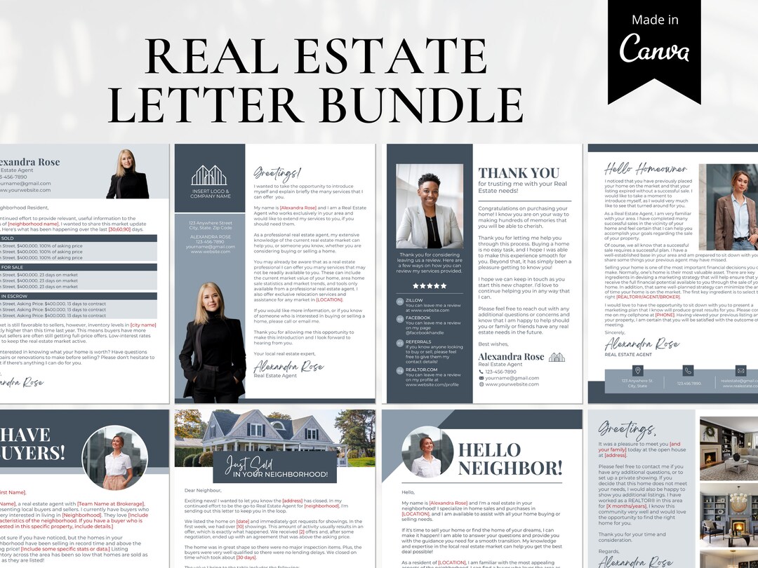 Real Estate Letter Bundle, Realtor Farming Letter, Realtor Prospecting ...