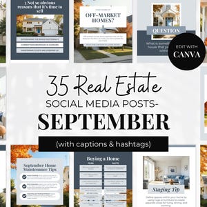 September Real Estate Posts With Captions & Hashtags, Realtor Instagram ...