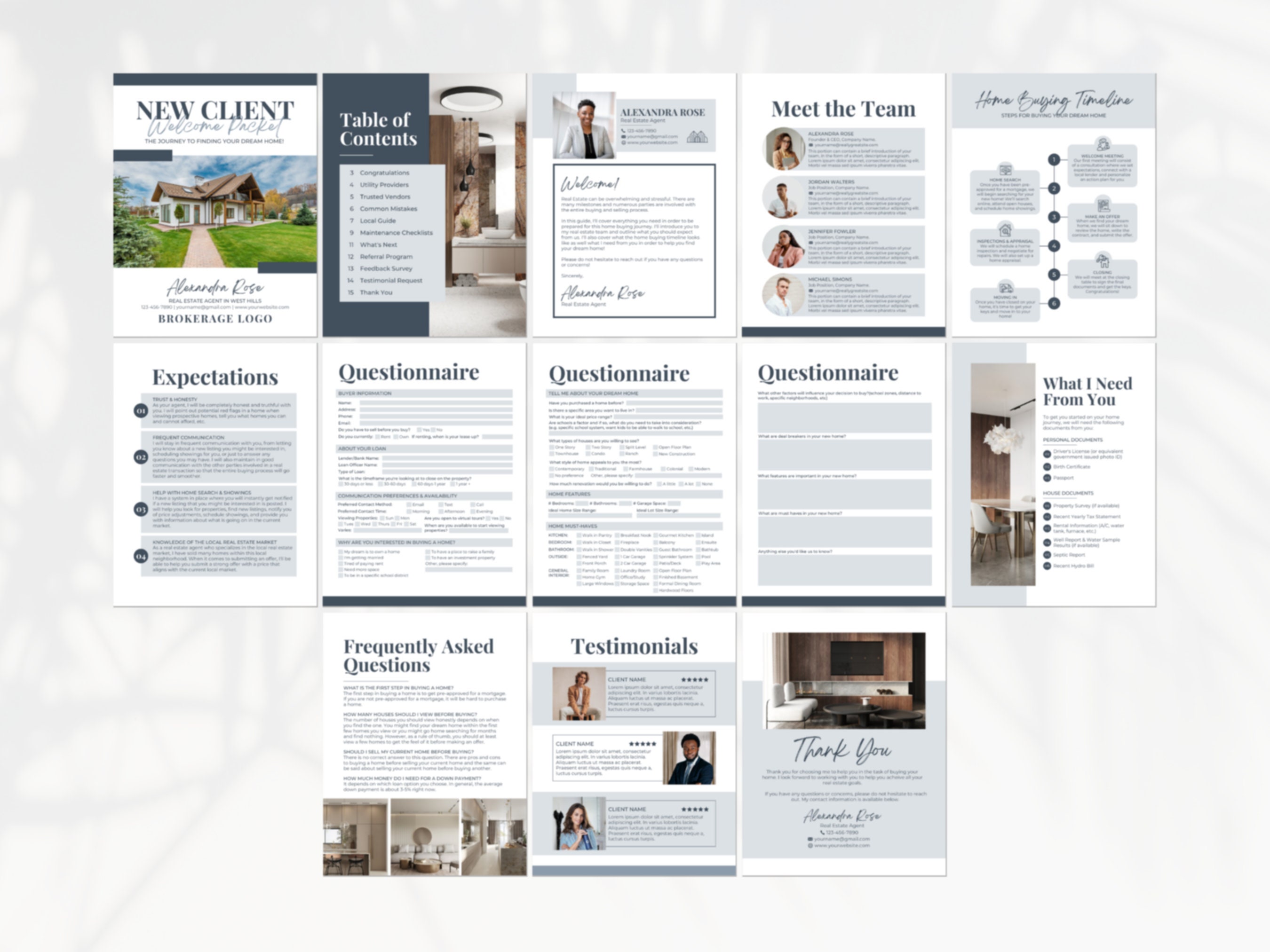 Real Estate New Client Packet, Home Buyer Guide, New Client Realtor ...