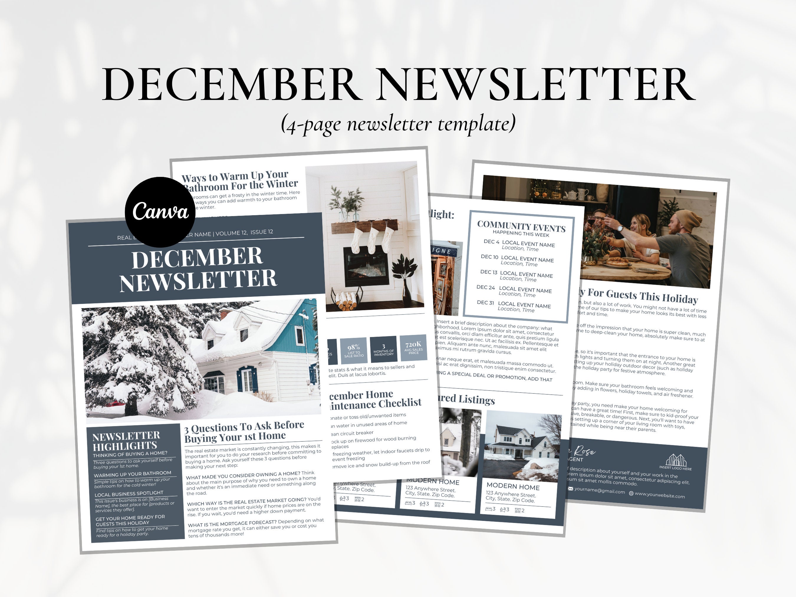 Real Estate December 2023 Newsletter, December Newsletter Template ...