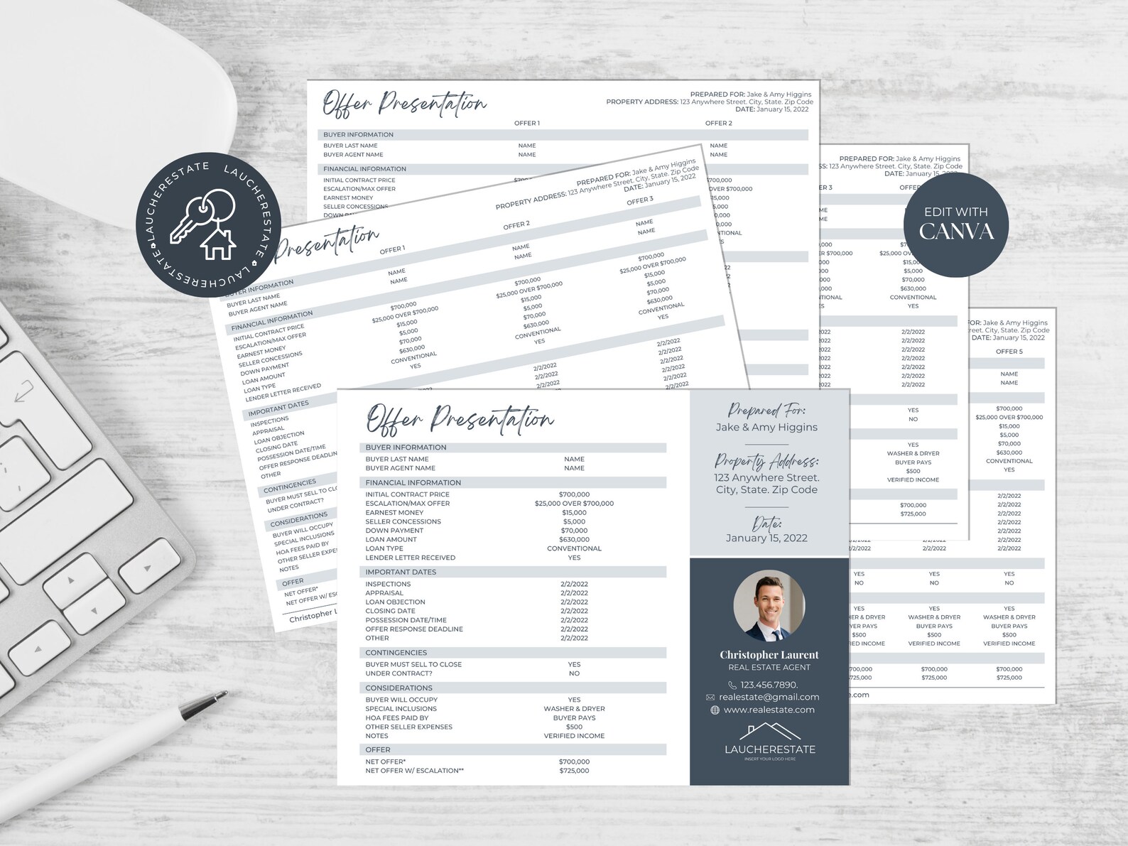 Multiple Offer Sheet, Real Estate Offer Summary Sheet, Realtor ...