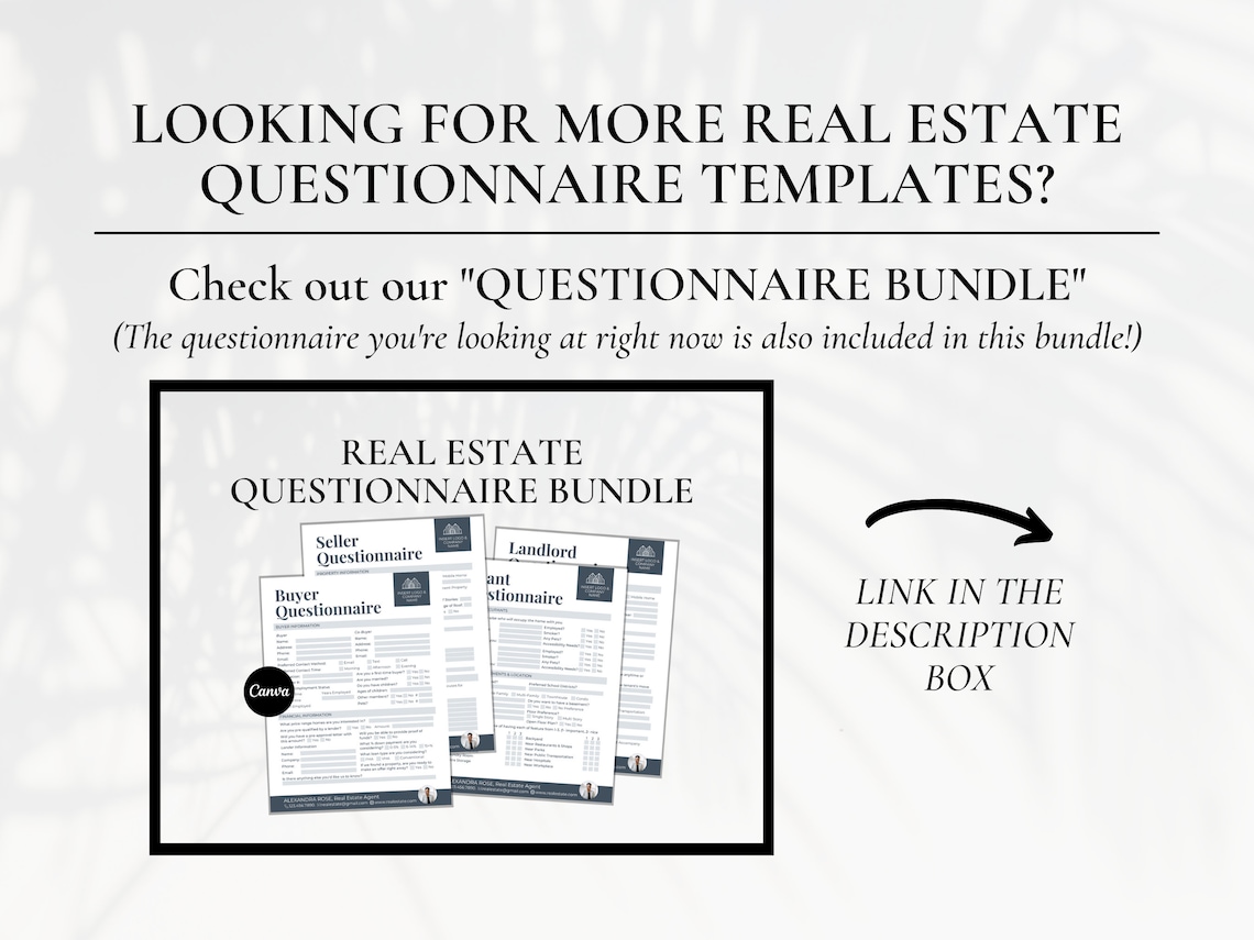 Real Estate Landlord Questionnaire, Landlord Forms, Rental ...