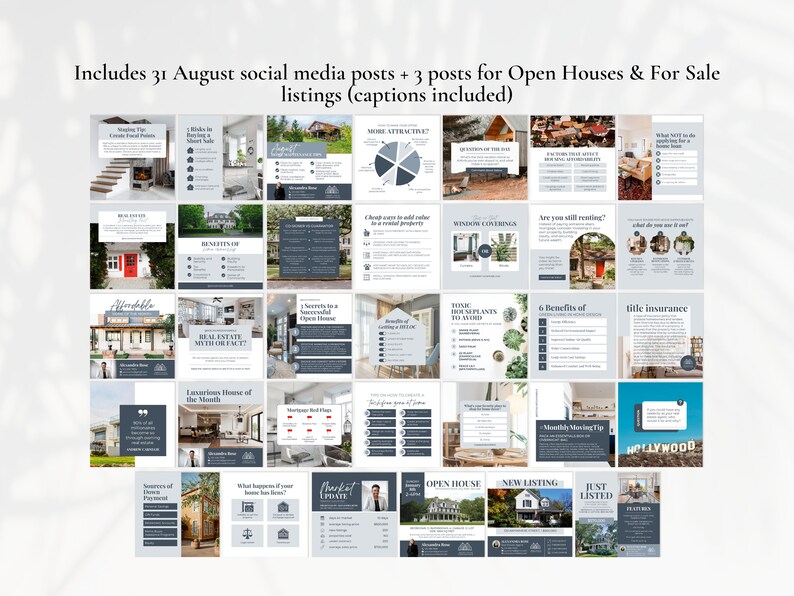 August Real Estate Social Media Posts August Instagram Posts - Etsy