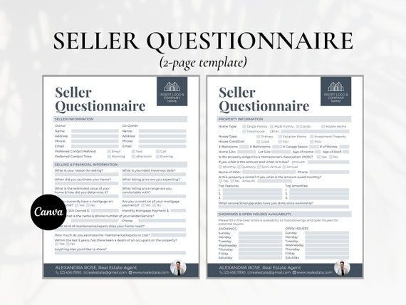 Seller Questionnaire Seller Consultation Seller Forms Real | Etsy