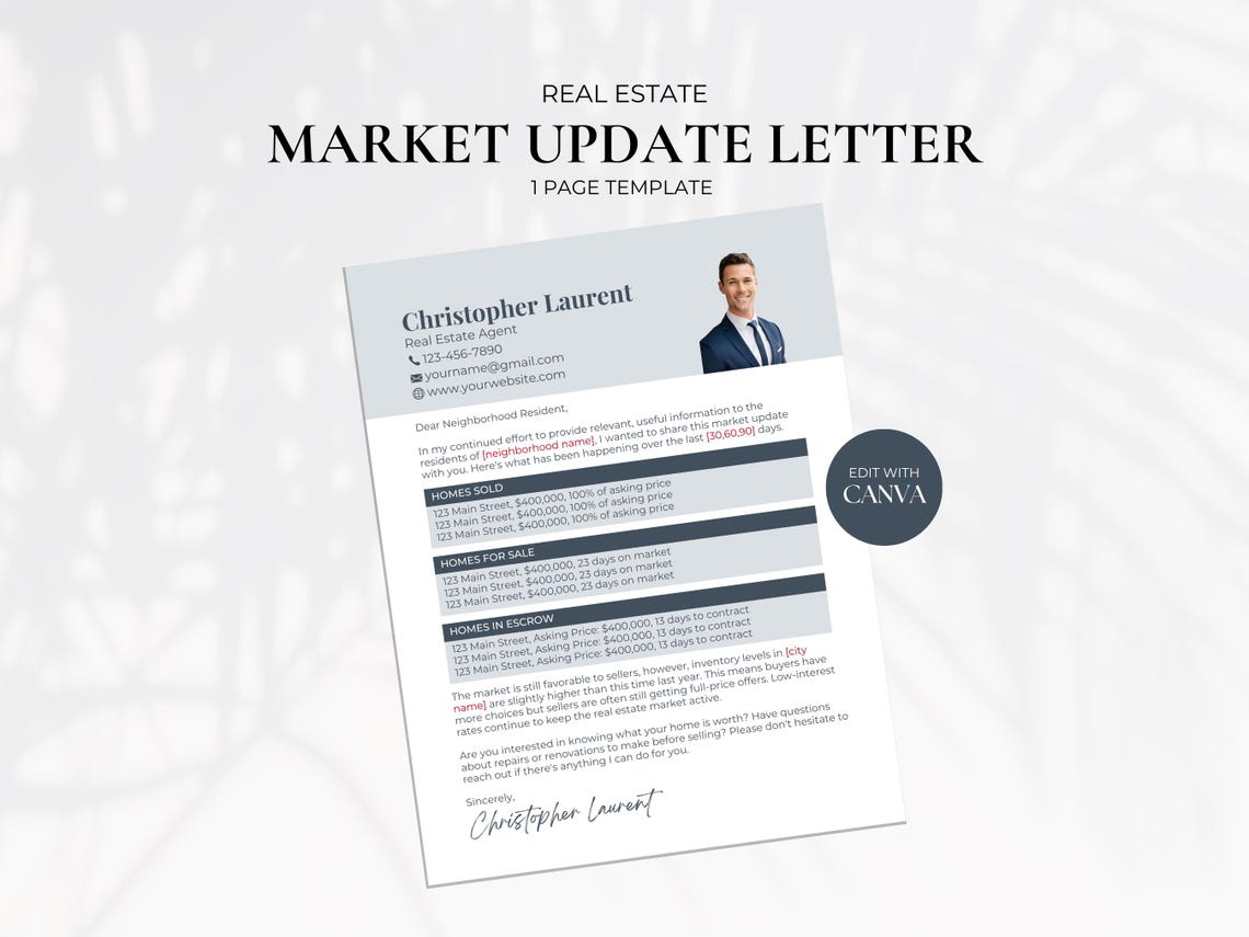 Market Update Letter, Real Estate Market Update Letter, Realtor Market ...