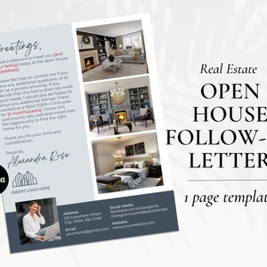 Real Estate Open House Letter, Realtor Open House Follow-up Letter ...