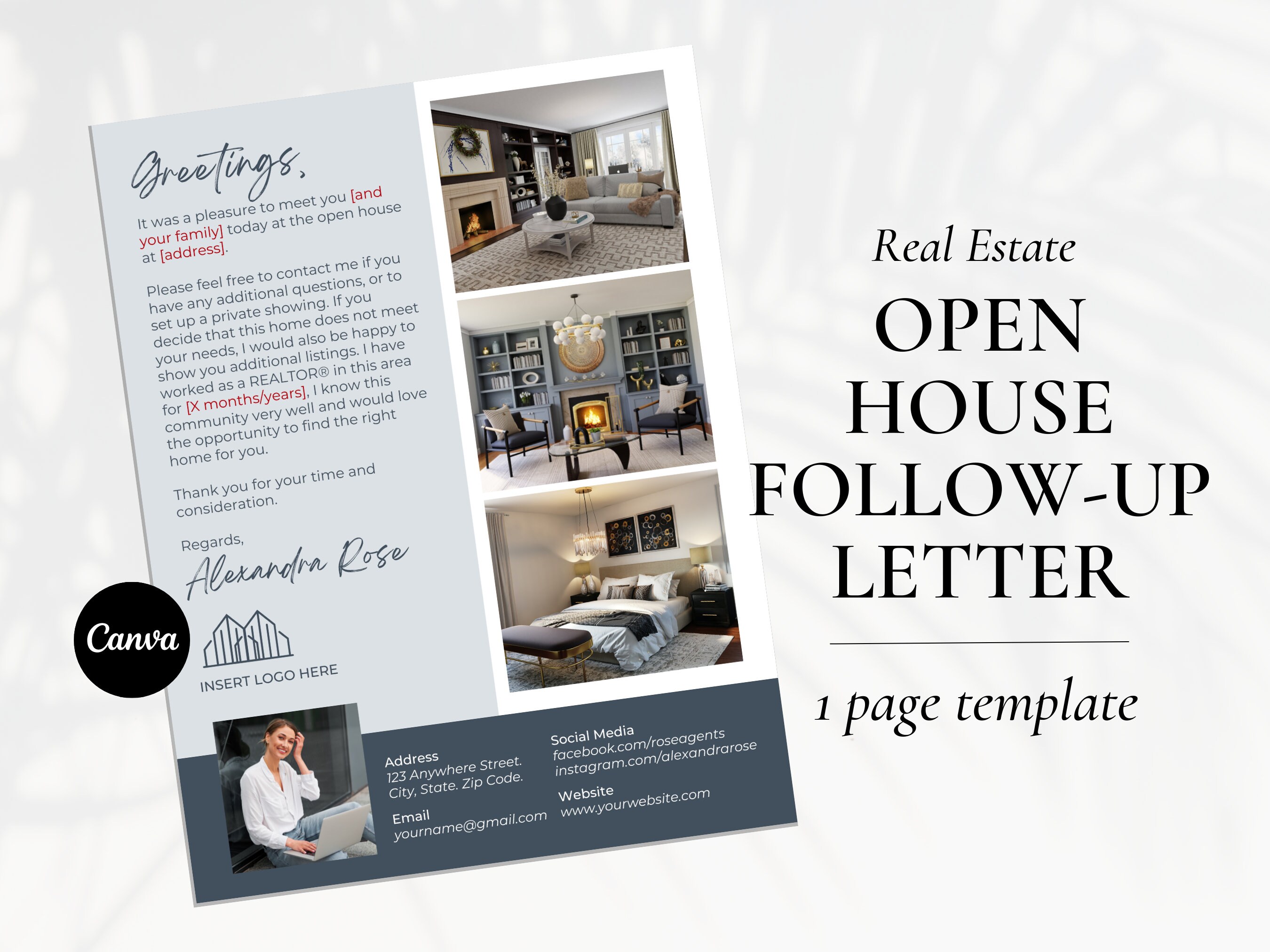 Real Estate Open House Letter Realtor Open House Follow-up - Etsy