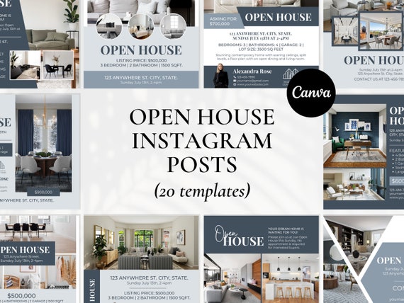 20 Open House Instagram Posts Open House Social Media Posts - Etsy