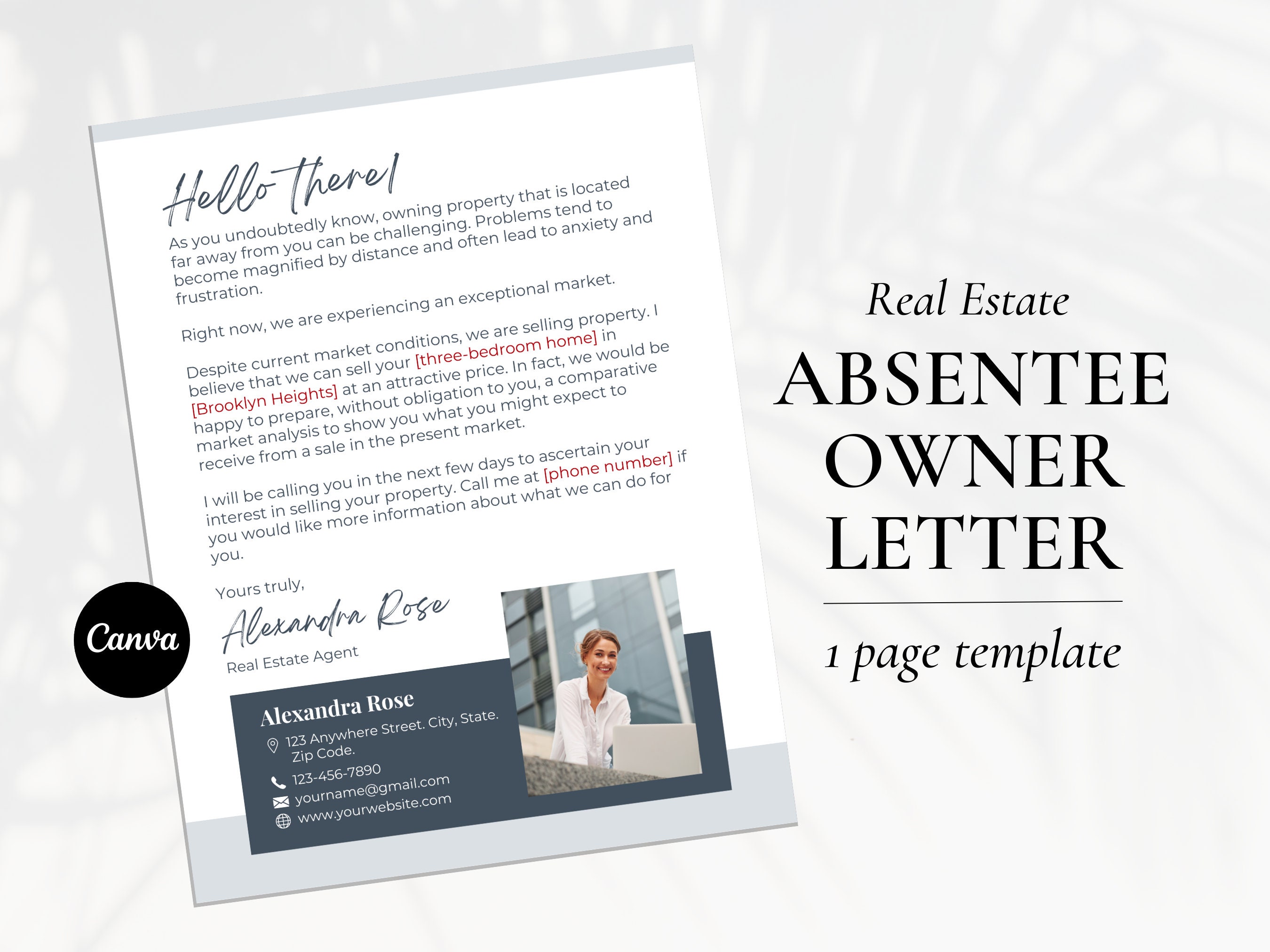 Absentee Owner Letter, Realtor Prospecting Letter, Real Estate Farming ...