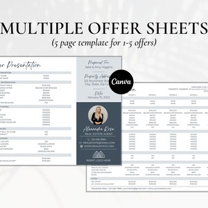Multiple Offer Sheet Real Estate Offer Summary Sheet Realtor - Etsy