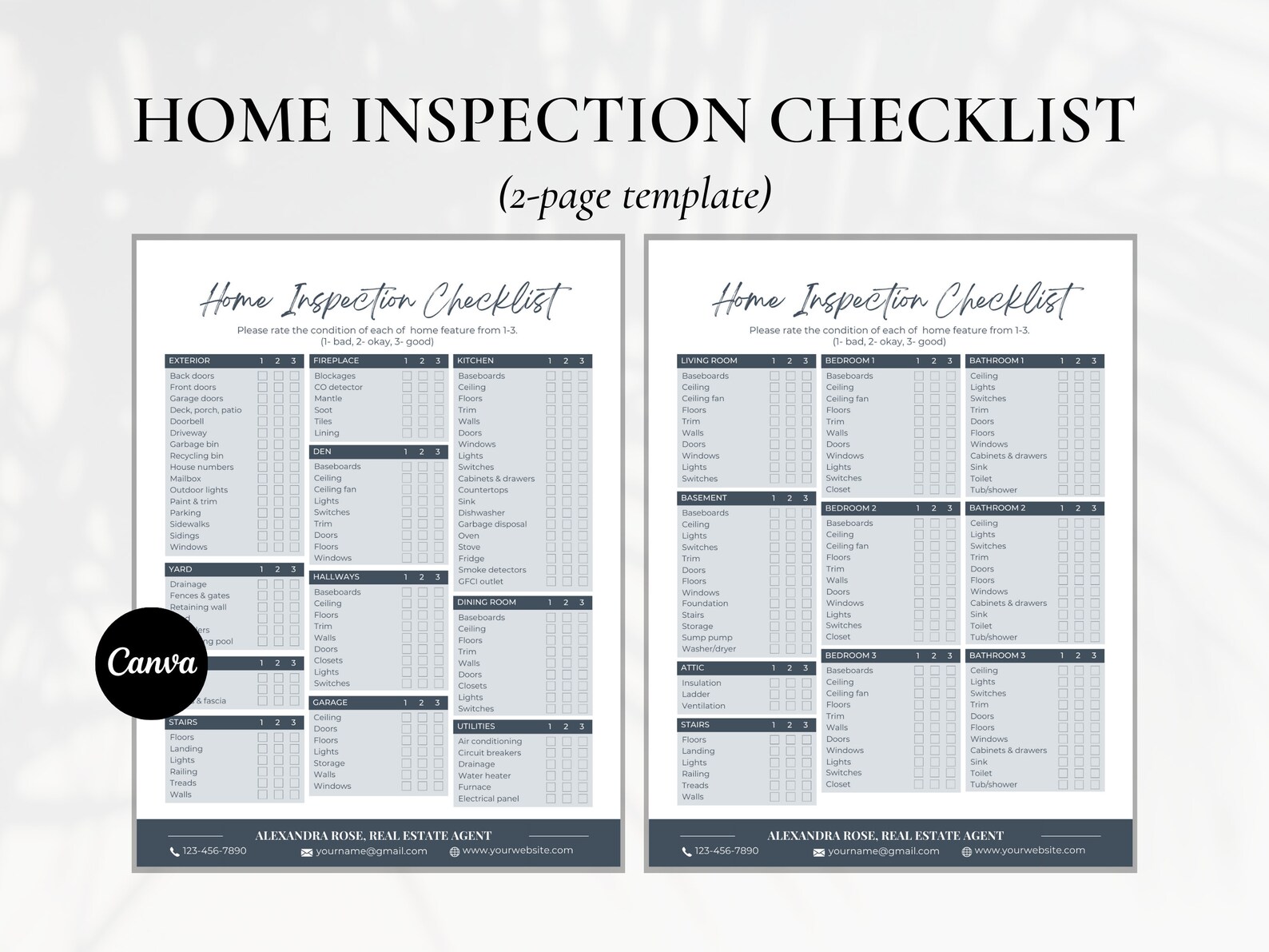 Home Inspection Checklist, Home Buyer Checklist, House Inspection Guide ...