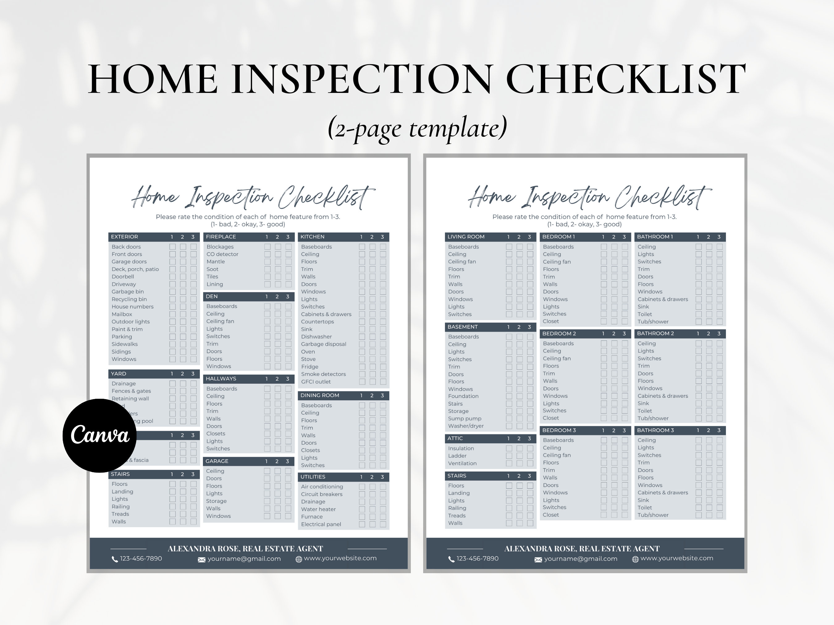 Home Inspection Checklist, Home Buyer Checklist, House Inspection Guide ...