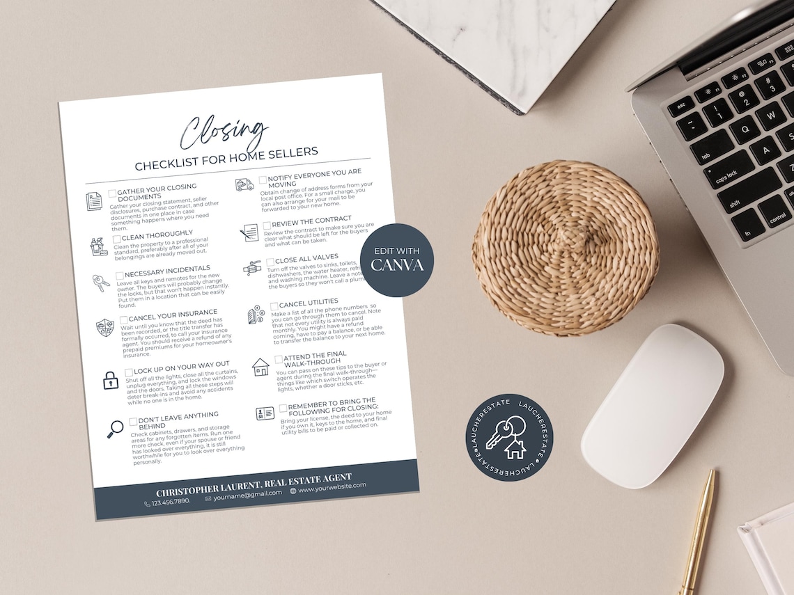 Closing for Sellers Checklist, House Closing Checklist, Home Selling ...