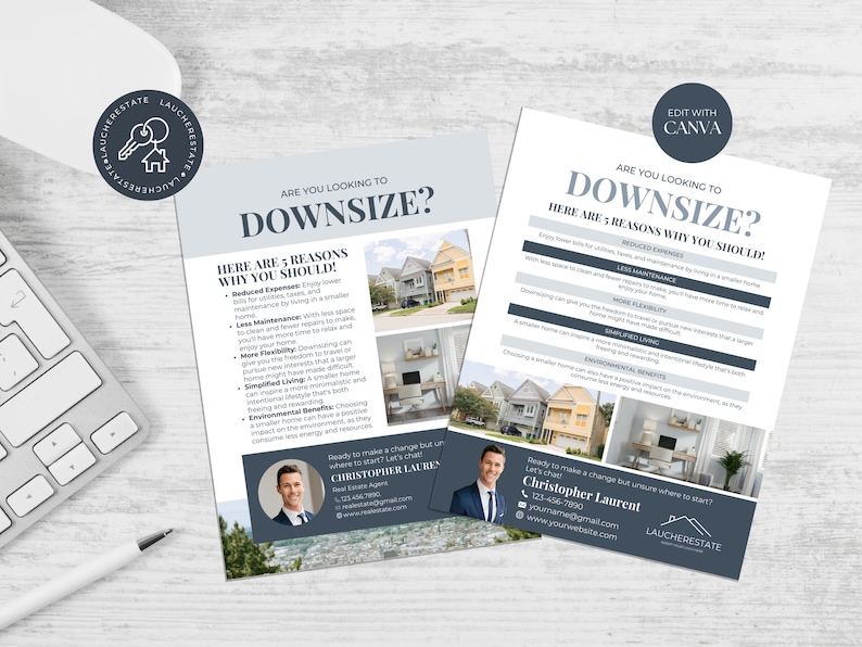 Real Estate Downsizing Flyers, Senior Downsizing Letter, Real Estate ...