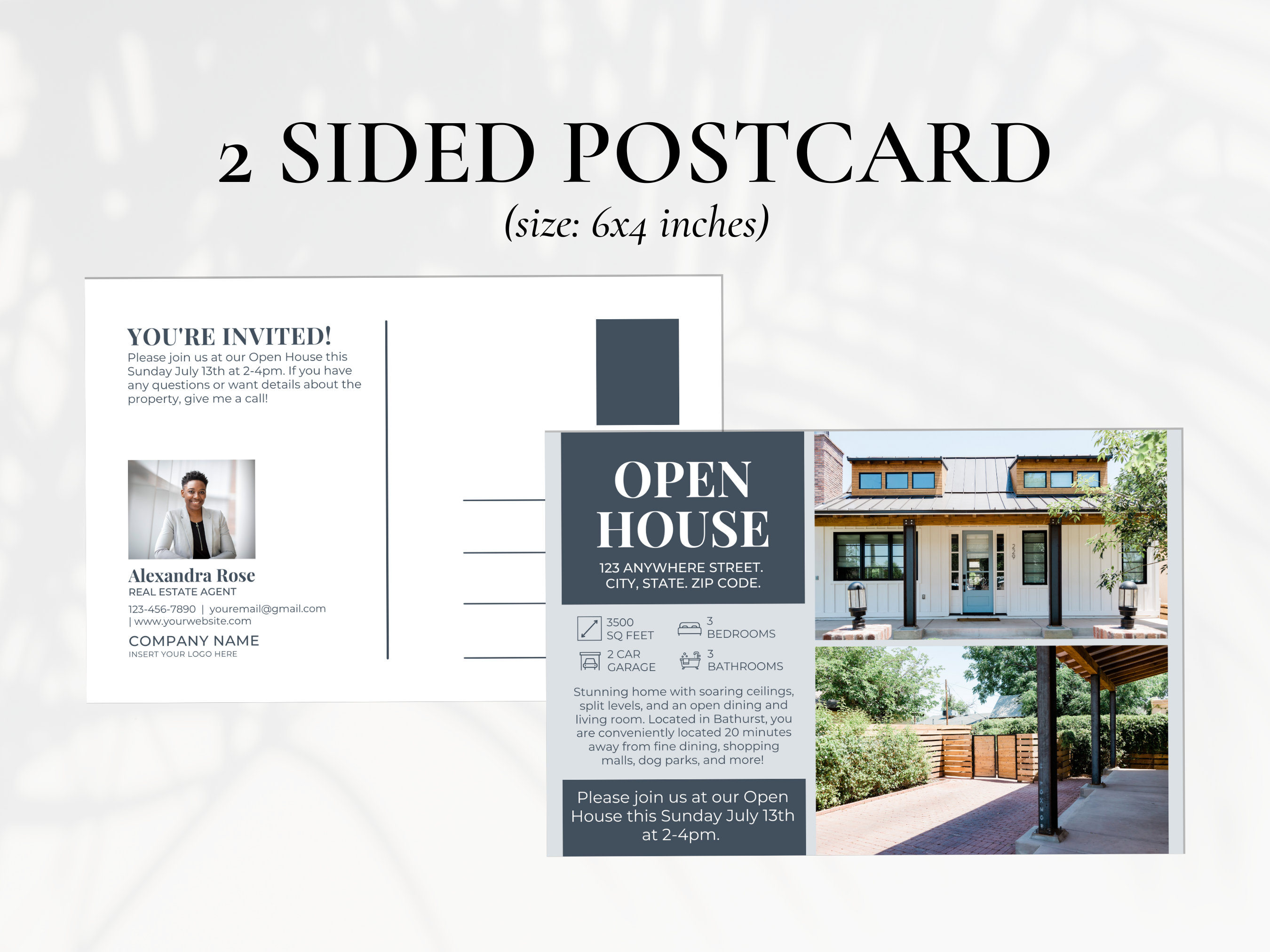 Realtor Open House Postcard Template Real Estate Marketing - Etsy