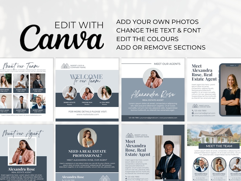 Agent Introduction Instagram Posts Real Estate Team Realtor Etsy