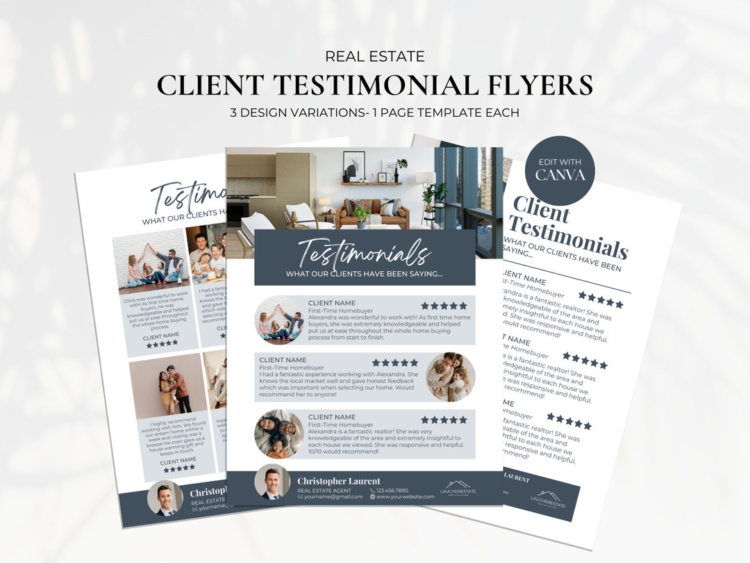 Client Testimonial Flyer, Testimonial Template, Real Estate Flyer ...