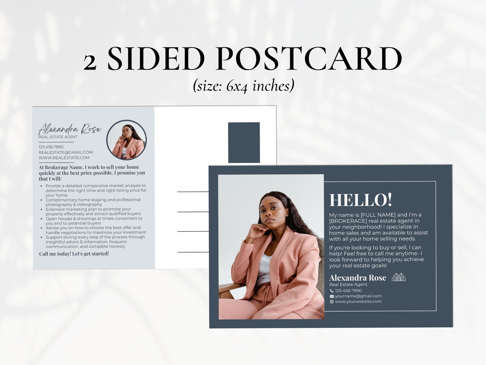 New Realtor Postcard Template, Agent Introduction Postcard, Real Estate ...