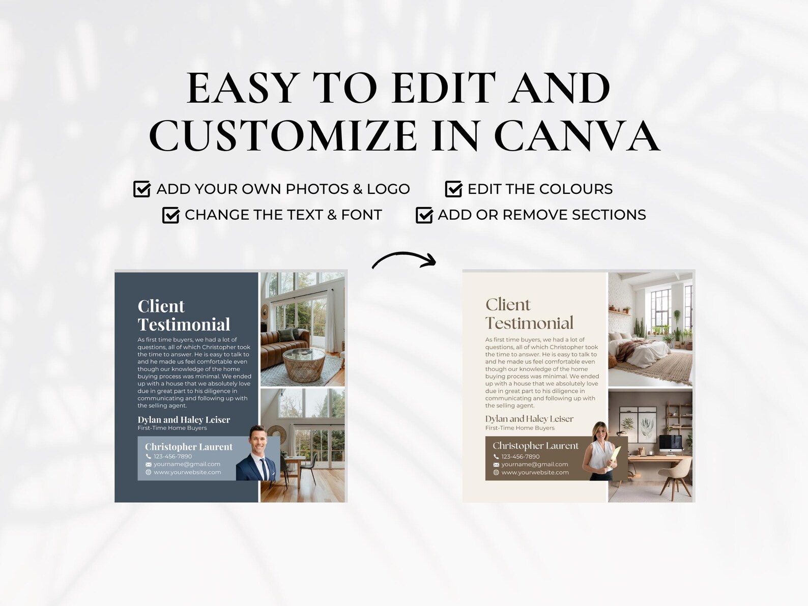 Client Testimonial Instagram Posts, Realtor Testimony Post Template ...