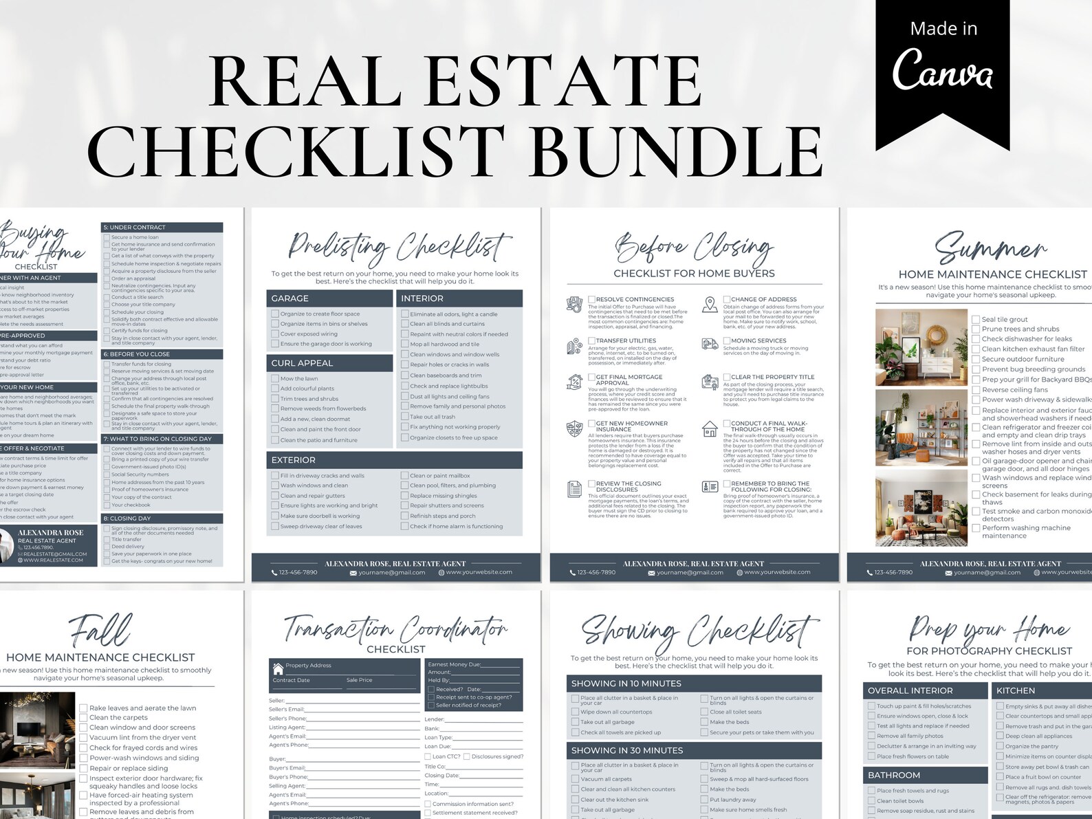 Real Estate Checklist Bundle Listing Checklist for Realtors - Etsy