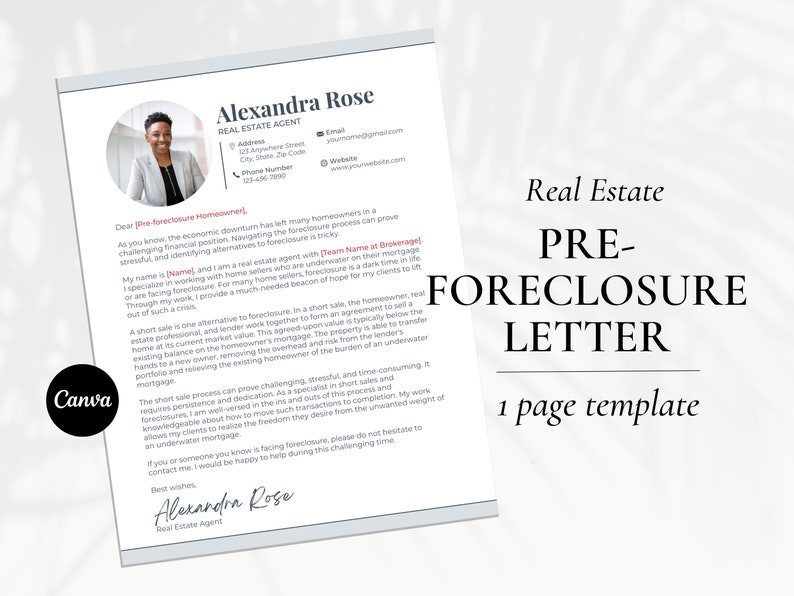 Real Estate Pre-foreclosure Letter, Foreclosure Prospecting Letter ...
