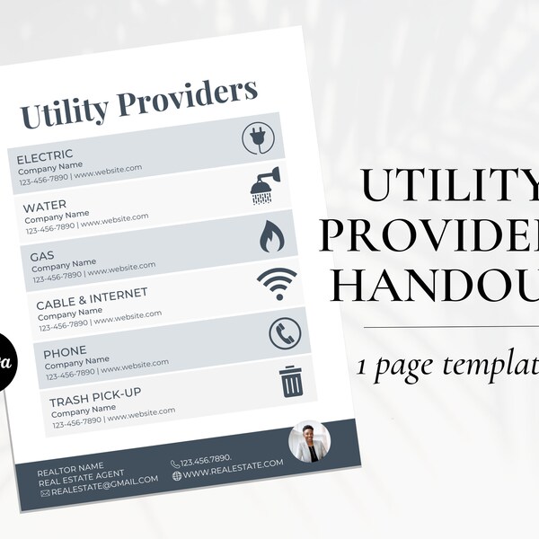 Real Estate Utility Sheet - Etsy