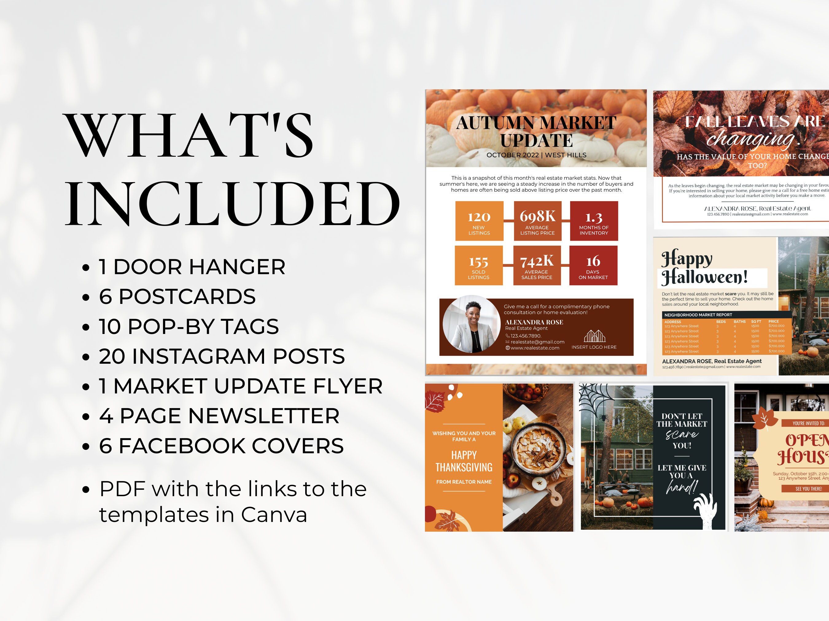 Fall Real Estate Marketing Bundle, Fall Real Estate Pop By, Fall ...