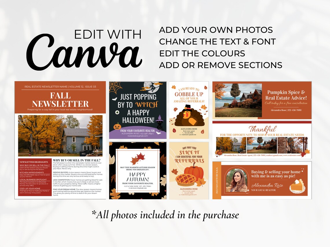 Fall Real Estate Marketing Bundle, Fall Real Estate Pop By, Fall ...