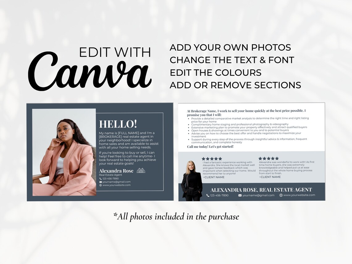 New Realtor Postcard Template, Agent Introduction Postcard, Real Estate ...