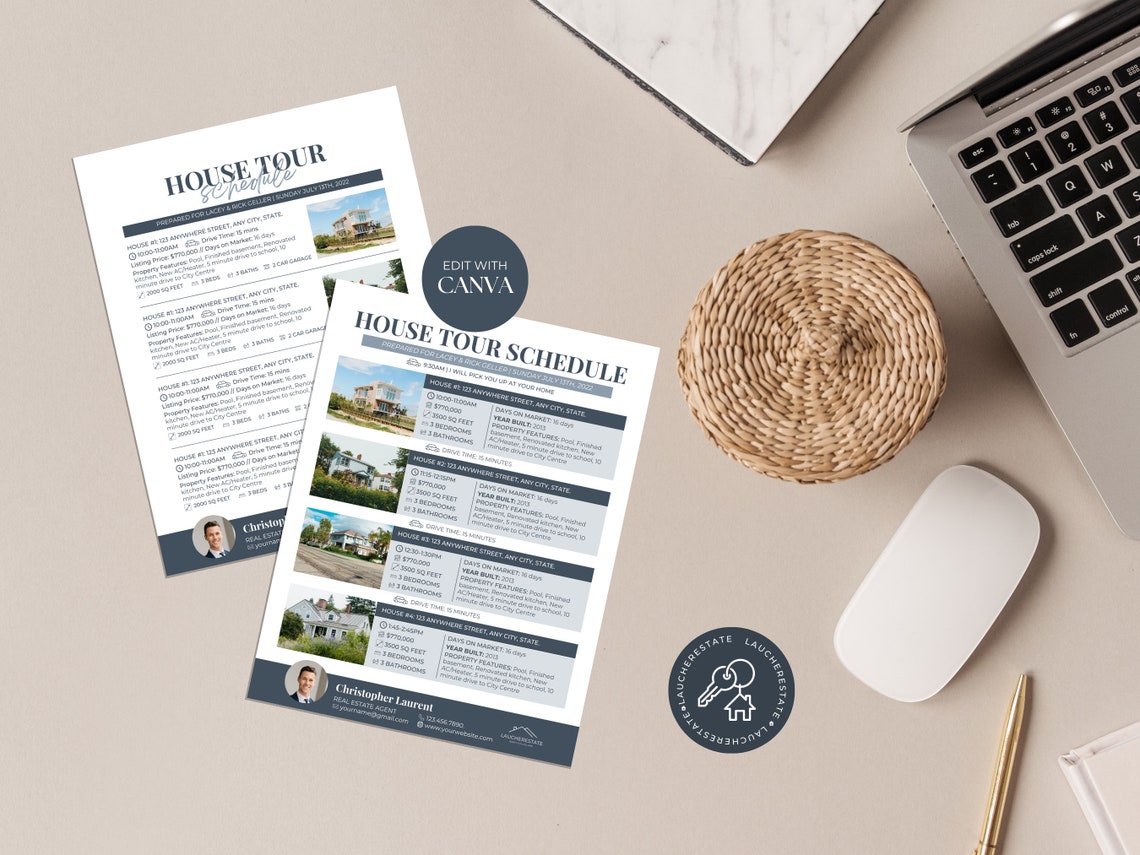 Home Tour Schedule, House Hunting Schedule, Home Tour Flyer, House ...