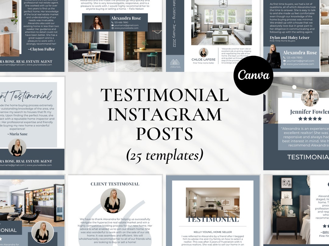 Client Testimonial Instagram Posts, Realtor Testimony Post Template ...
