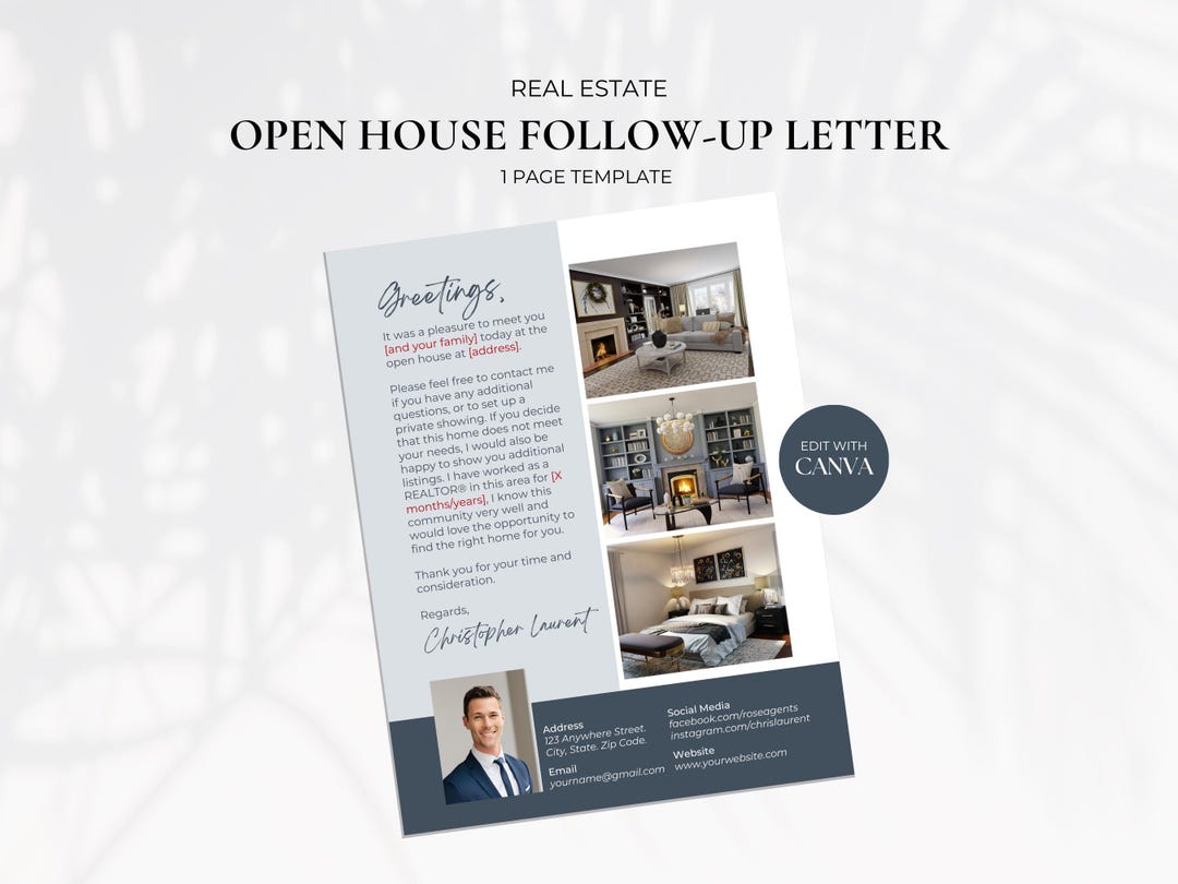 Real Estate Open House Letter, Realtor Open House Follow-up Letter ...