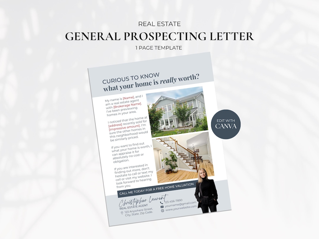 Real Estate Prospecting Letter, Real Estate Letter Template Canva ...