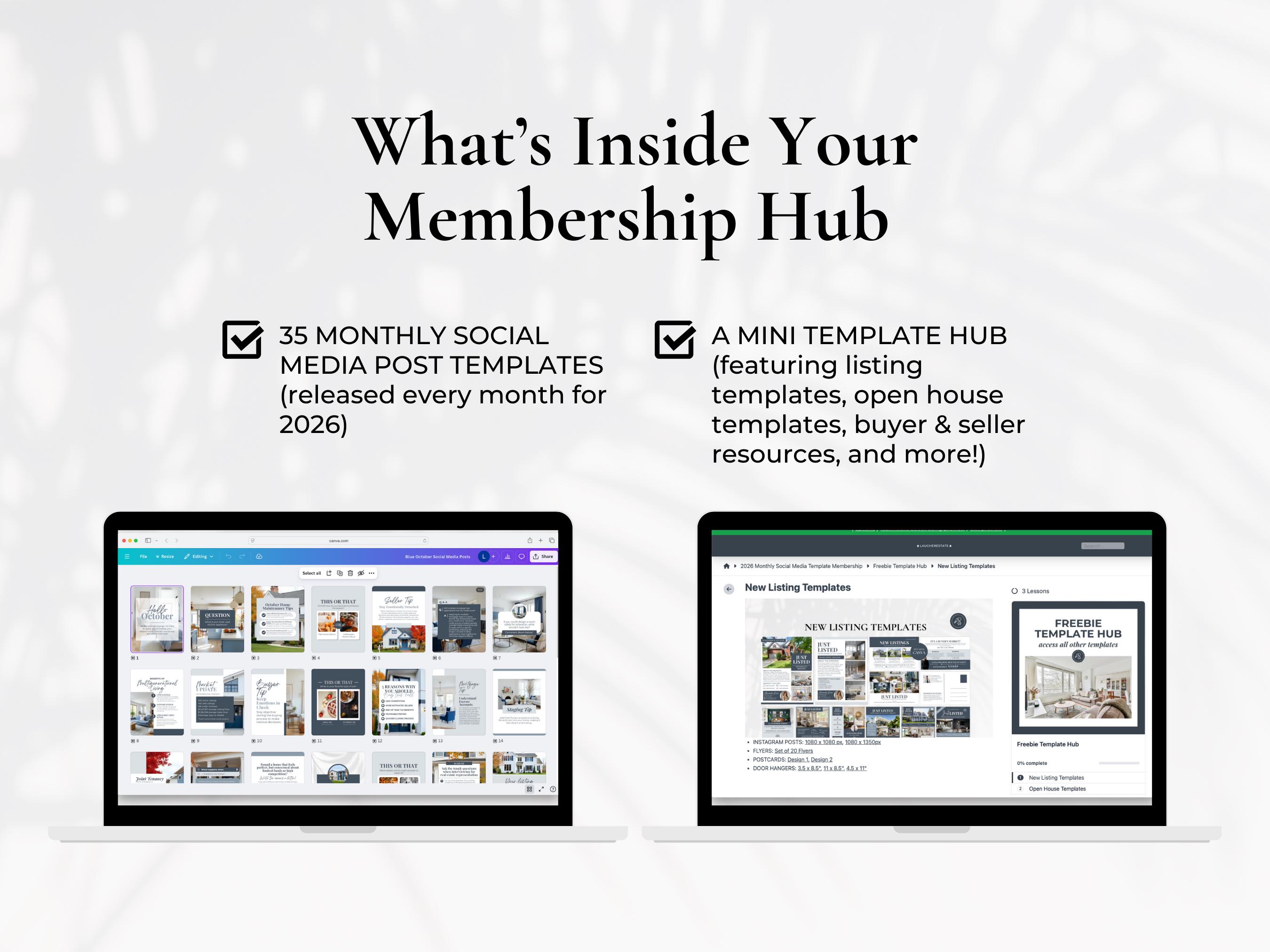 1-year Real Estate Social Media Template Membership | Realtor Canva ...