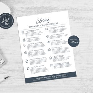 Closing for Sellers Checklist, House Closing Checklist, Home Selling ...