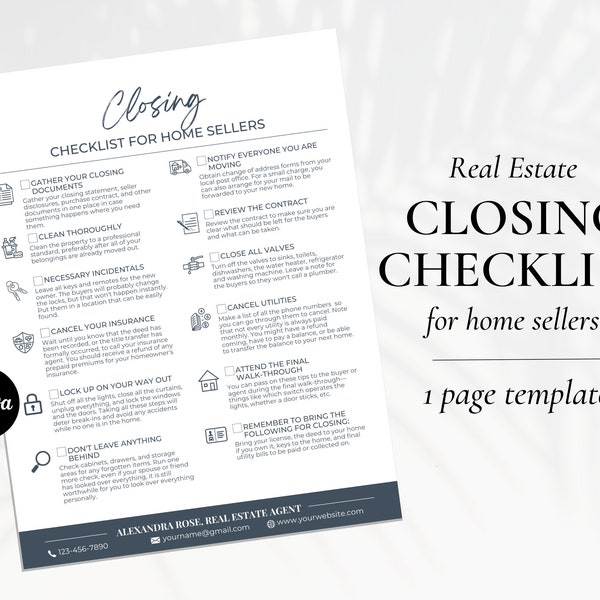 Closing Checklist - Etsy
