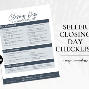 Closing for Sellers Checklist, House Closing Checklist, Home Selling ...