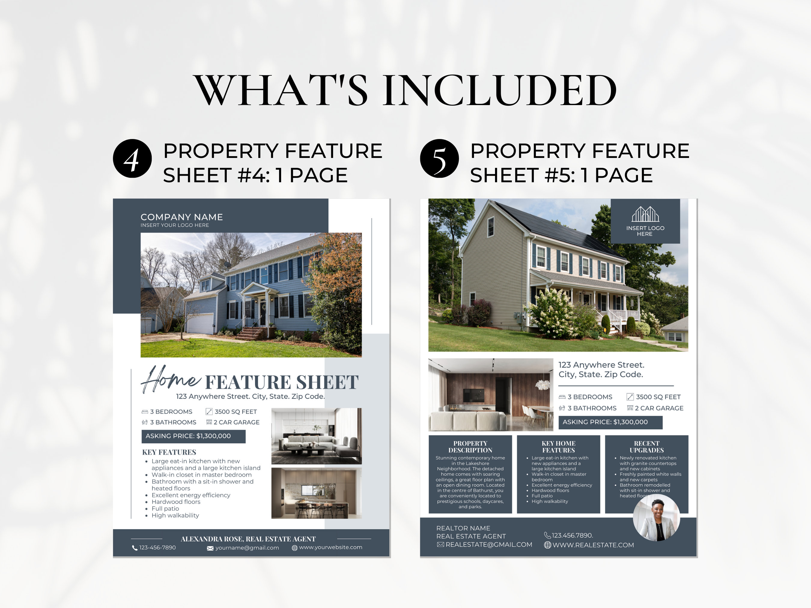 Real Estate Property Feature Sheet Bundle Realty Feature - Etsy