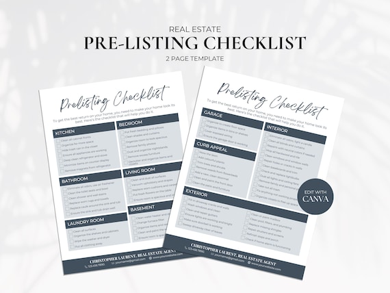 Real Estate Home Selling Checklist Printable Pre Listing Real Estate