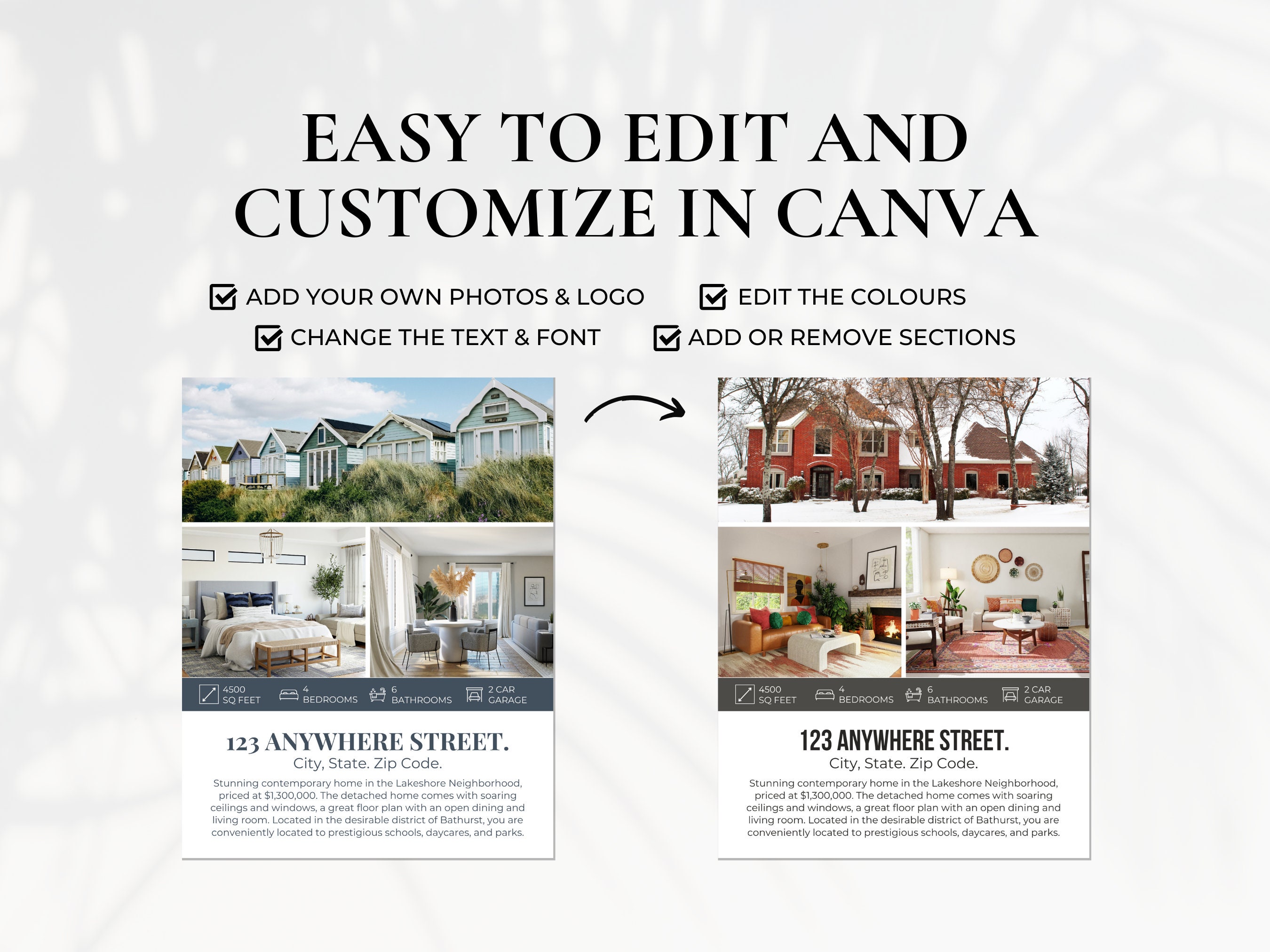 Real Estate Property Feature Sheet Template, Real Estate Brochure ...