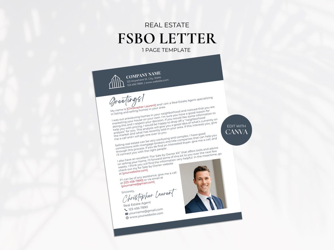 FSBO Prospecting Letter, for Sale by Owner Letter, Realtor Farming ...
