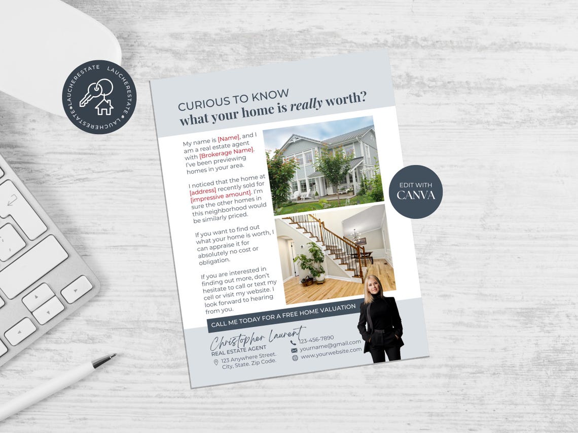 Real Estate Prospecting Letter, Real Estate Letter Template Canva ...