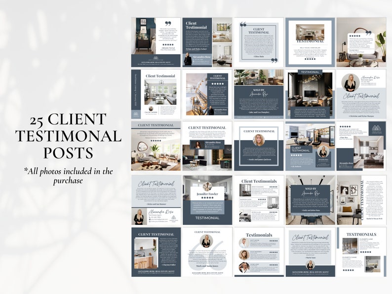 Client Testimonial Instagram Posts, Realtor Testimony Post Template ...
