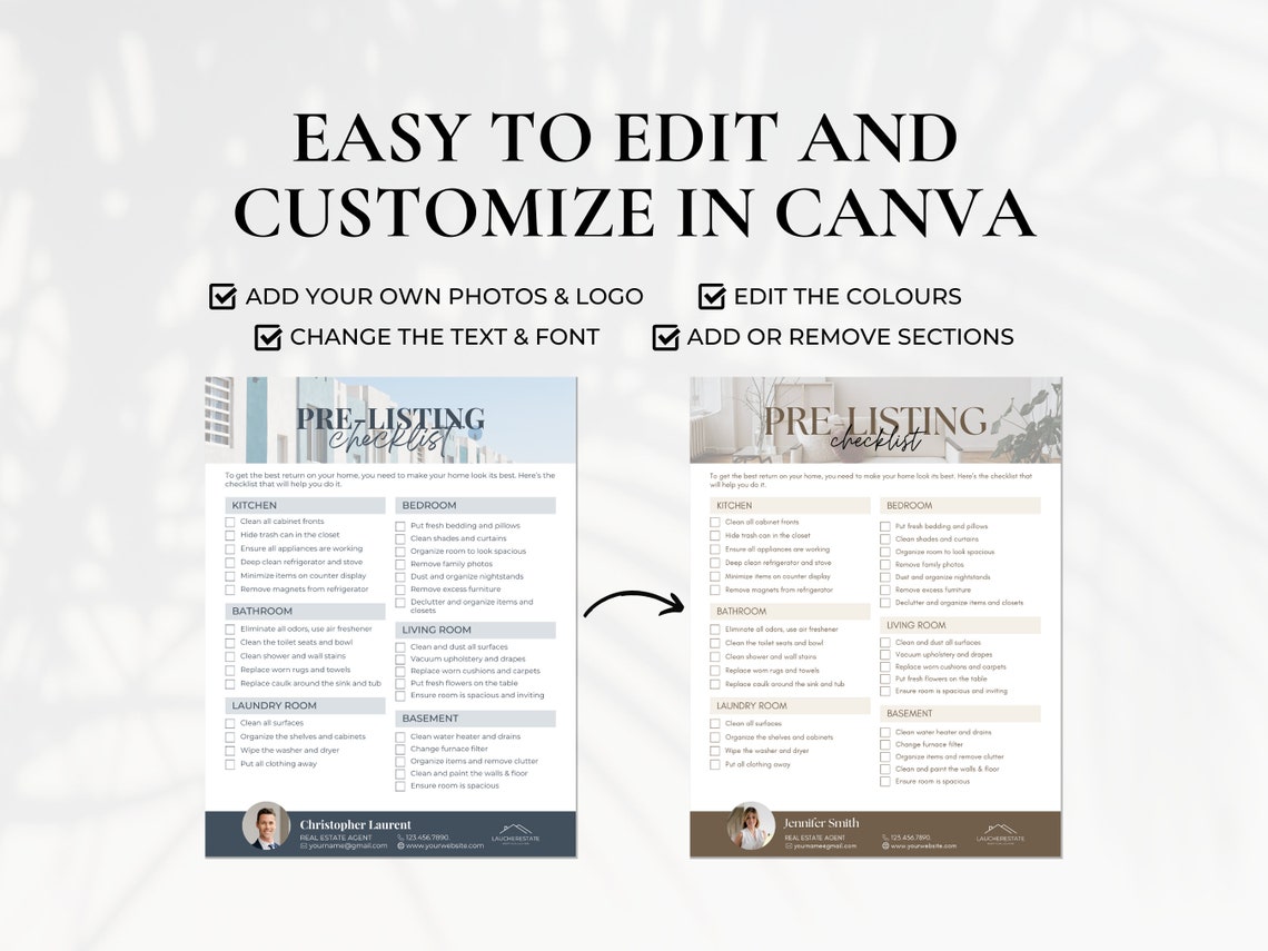 Real Estate Agent Checklist Bundle, Property Listing Checklist, Home ...