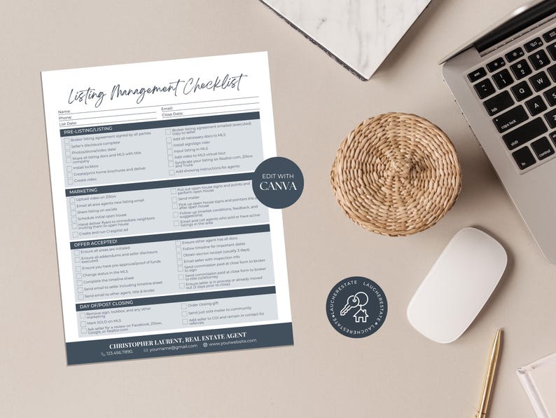 Real Estate Listing Management Checklist, Listing to Close Checklist ...